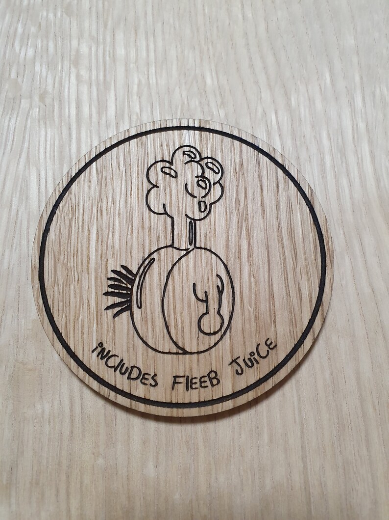 Laser cut wooden coaster. Rick Morty Plumbus Fleeb Juice | Etsy