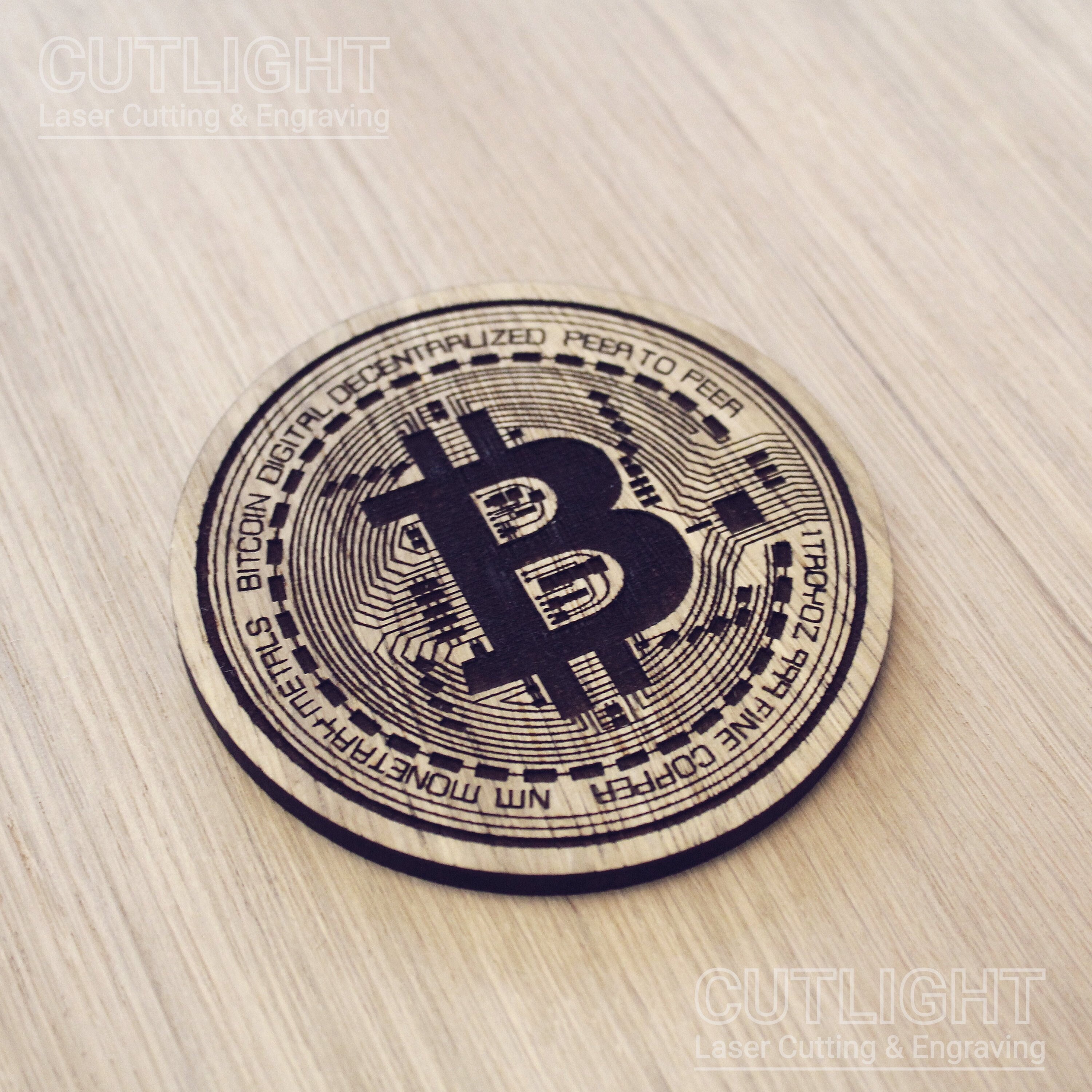 Laser Cut Wooden Coaster. Bitcoin BTC Cryptocurrency Unique | Etsy UK
