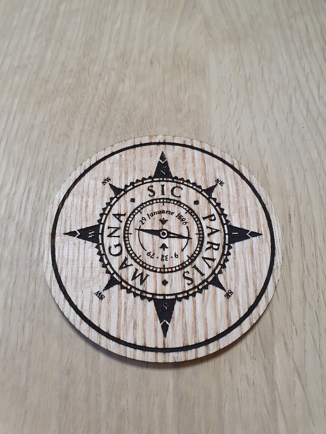Laser Cut Wooden Coaster. Uncharted Sir Francis Drake Compass Unique ...