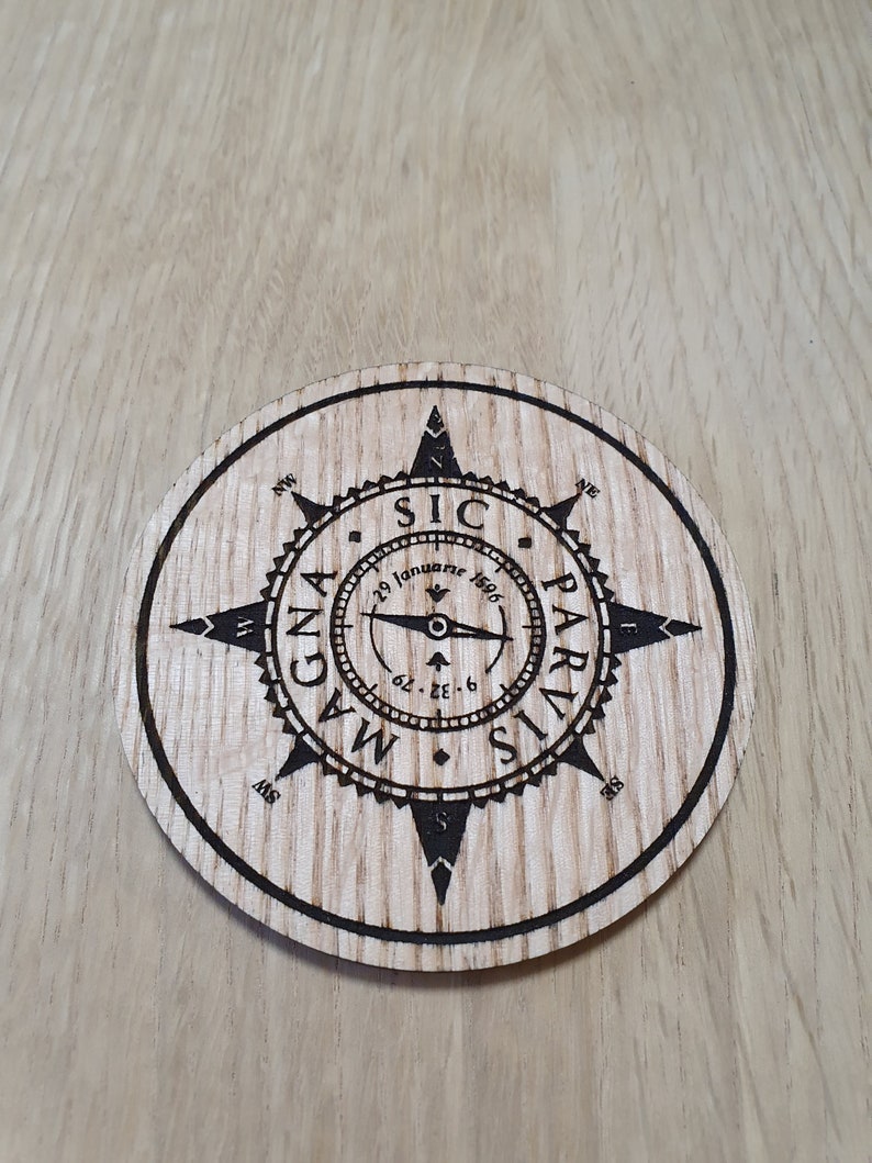 Laser Cut Wooden Coaster. Uncharted Sir Francis Drake Compass - Etsy