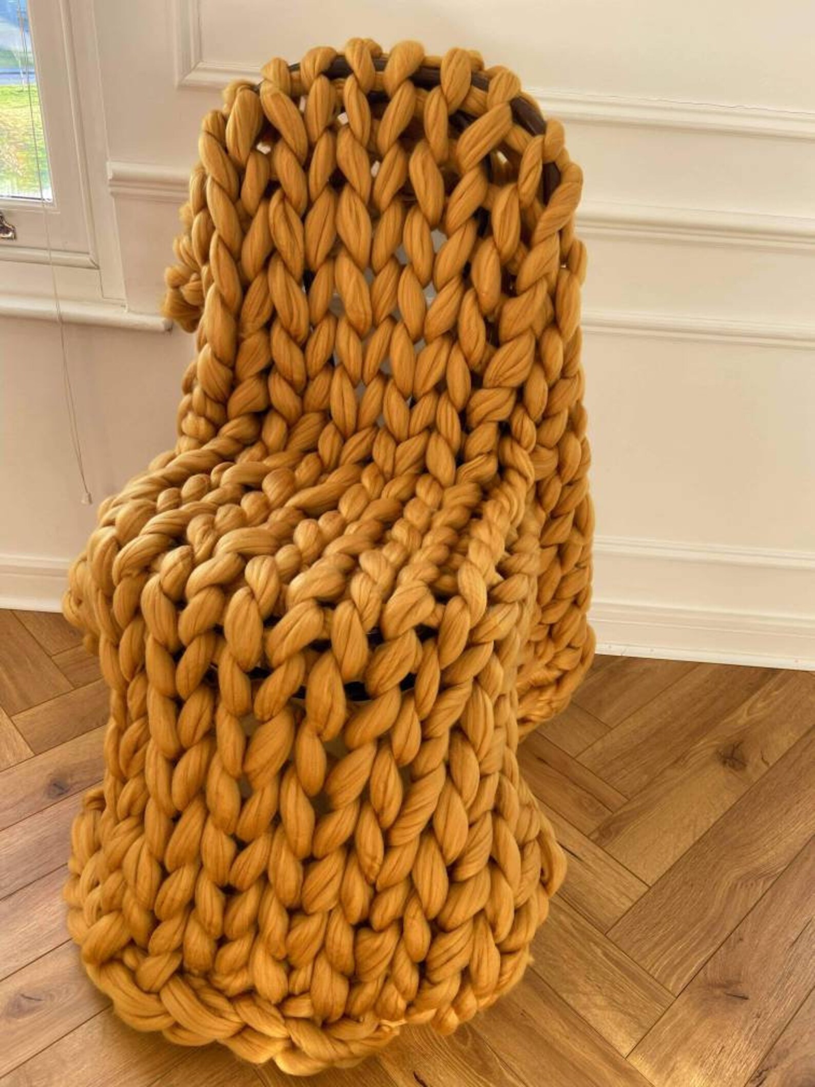 Chunky wool arm knitted blanket throw. Handmade | Etsy