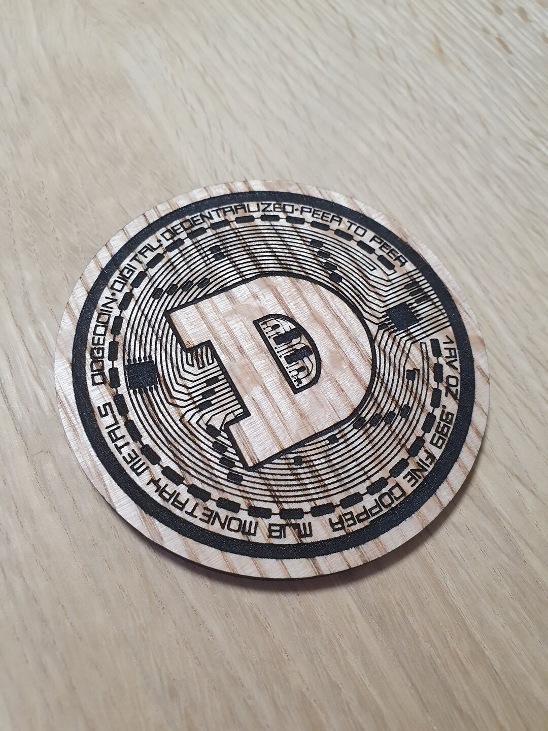 Laser Cut Wooden Coaster. Doge Coin Cryptocurrency - Unique Gift ...
