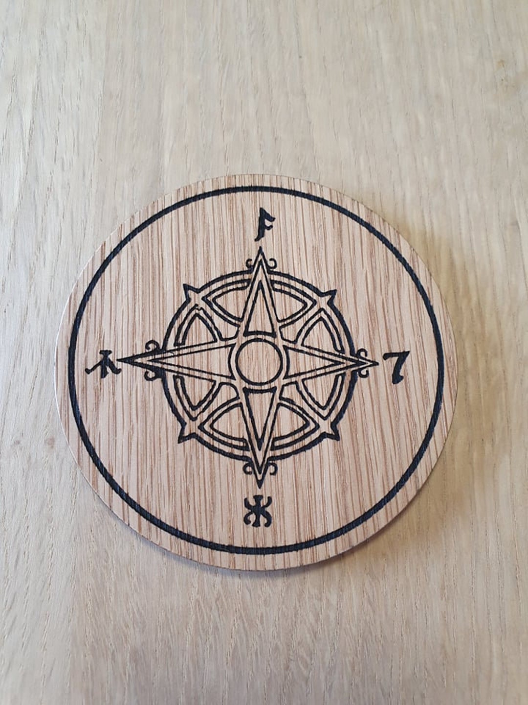 Laser Cut Wooden Coaster. Wonder Compass - Unique Gift Lasercut - Etsy