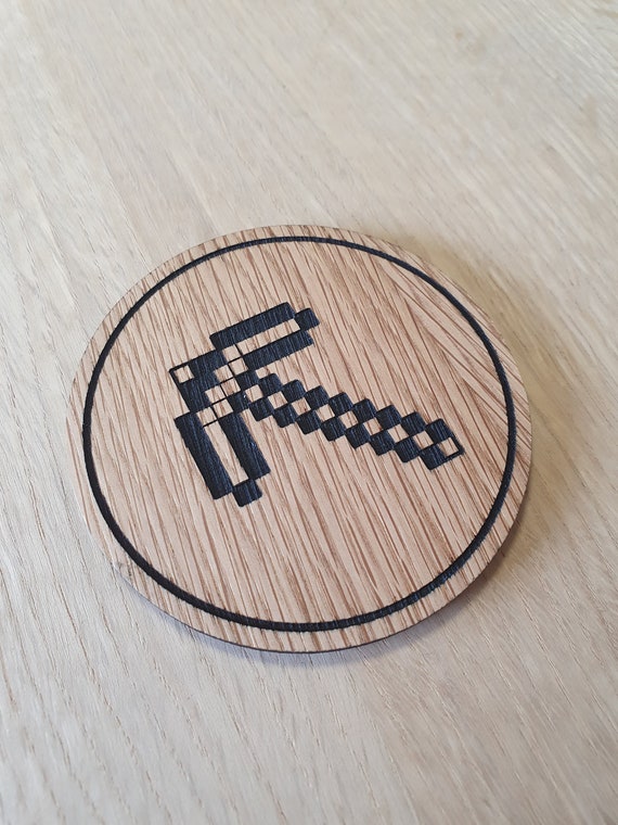 Laser Cut Wooden Coaster. Diamond Pickaxe Unique Gift - Etsy