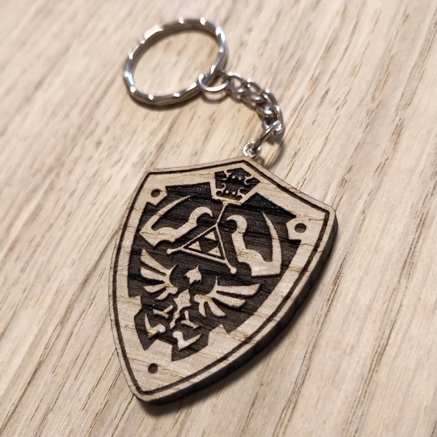 Lasercut Wooden Keyring Keychain. Link Hyrule Shield Unique | Etsy