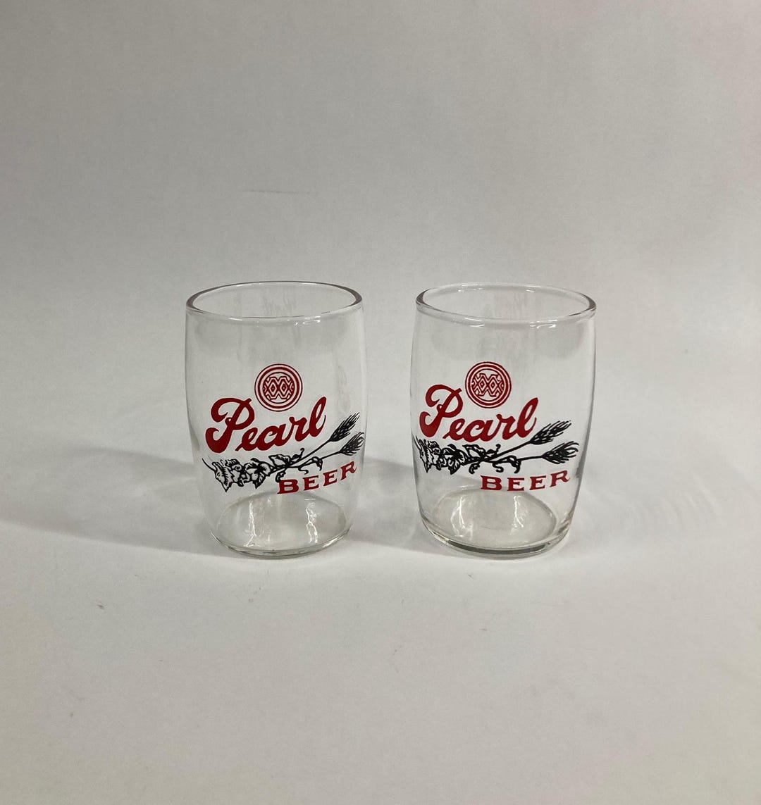 Vintage Pearl Lager Beer Sampler Glass Set of 2 - American Breweriana ...