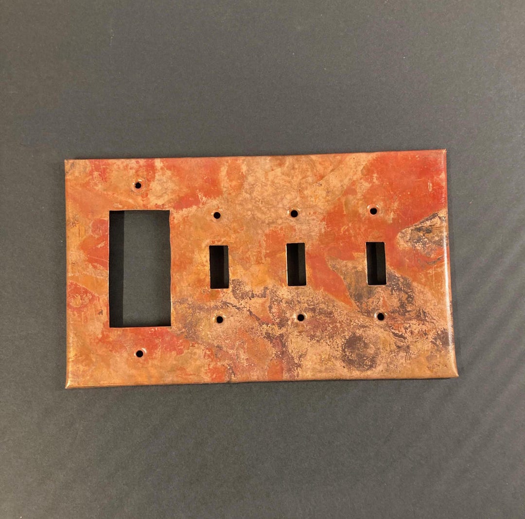 Handmade in Mexico Mottled Copper Metal Switch Plate Cover - Rocker ...