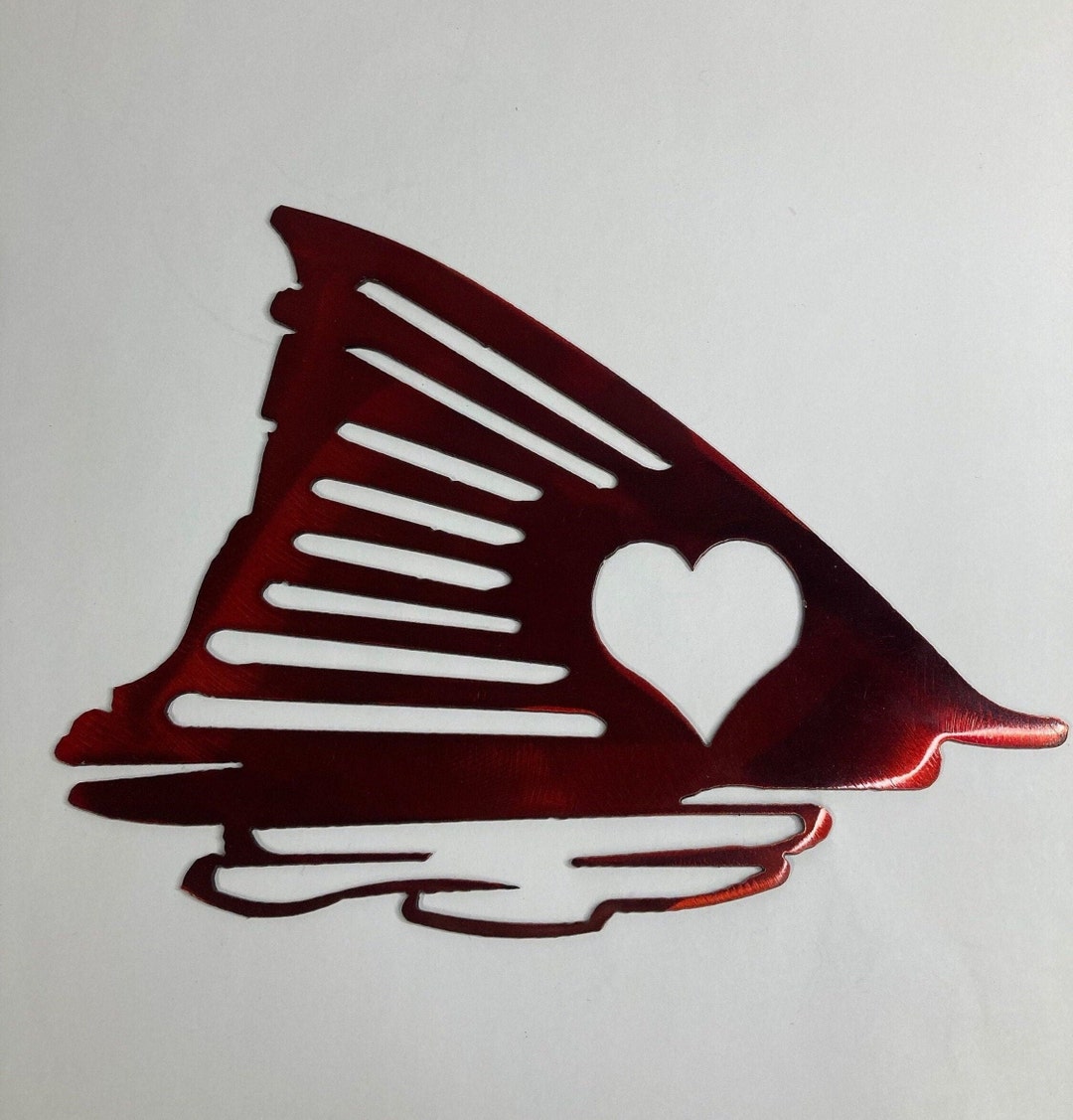Redfish Tail Metal Art - Heart Design #288-G - Etsy