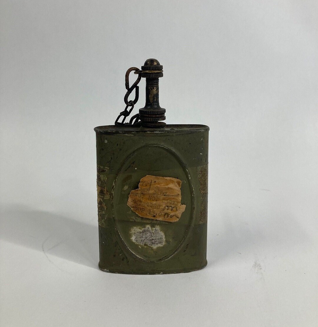 Vintage US Military Gun Oil Flask / Gunner Oil Can - Cap and Chain #300 ...