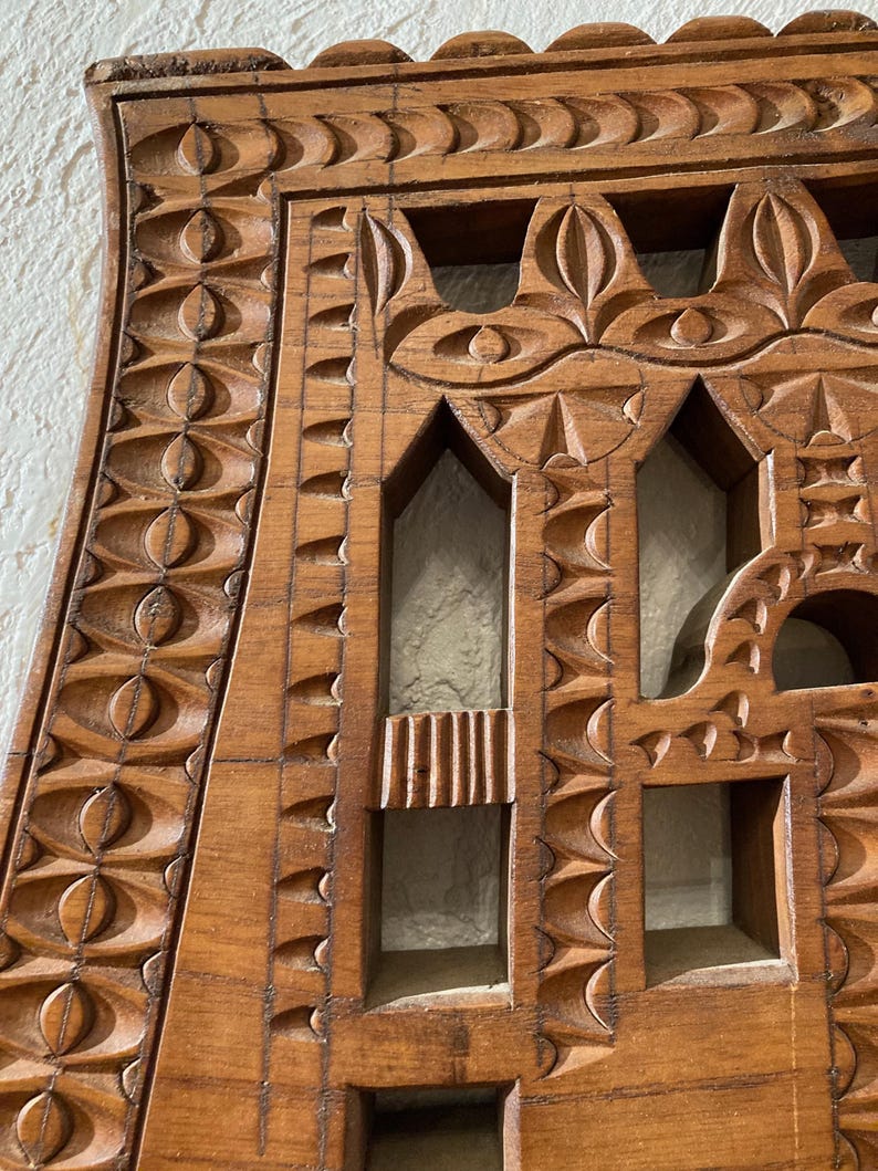 Vintage Hand Carved Decorative Wood Ox Yoke / Cattle Yoke - Folk Art ...