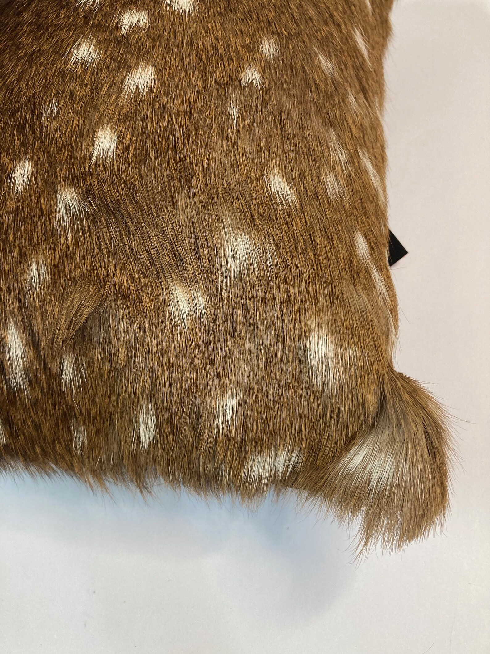 SWS Natural Axis Deer Hair on Hide Throw Pillow With Suede Leather Back ...