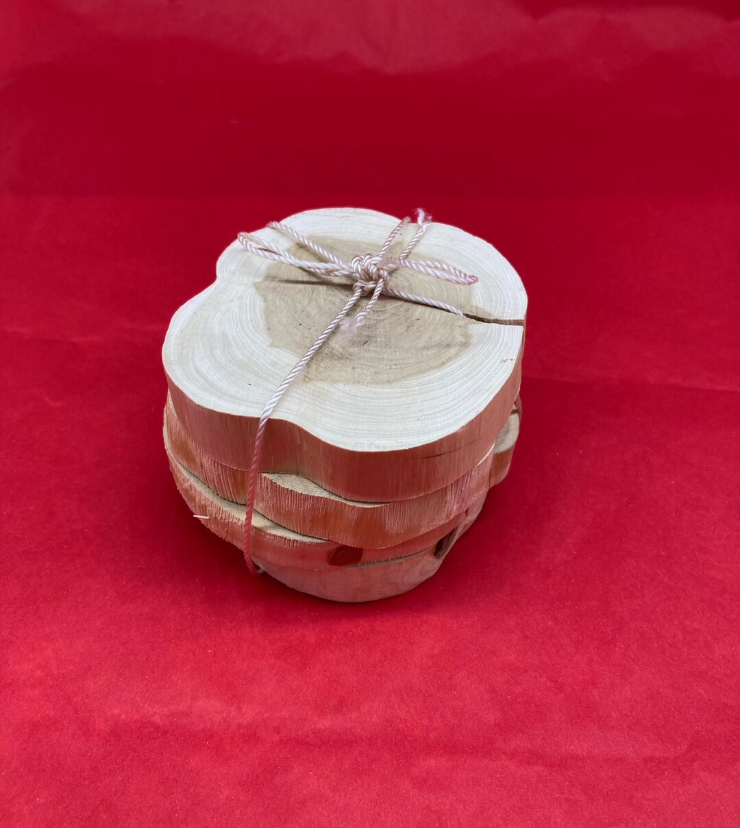 Natural Irregular Shaped Peeled Cedar Wood Slices / Coasters - 4 Count ...