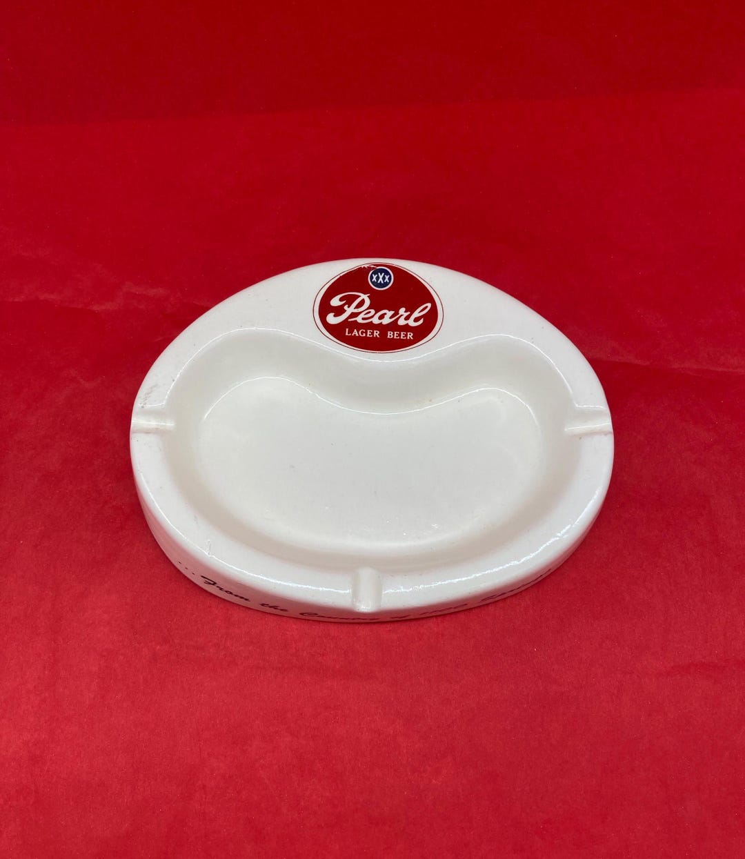 Vintage Pearl Lager Beer Ceramic Ashtray From the Country of 1100 ...