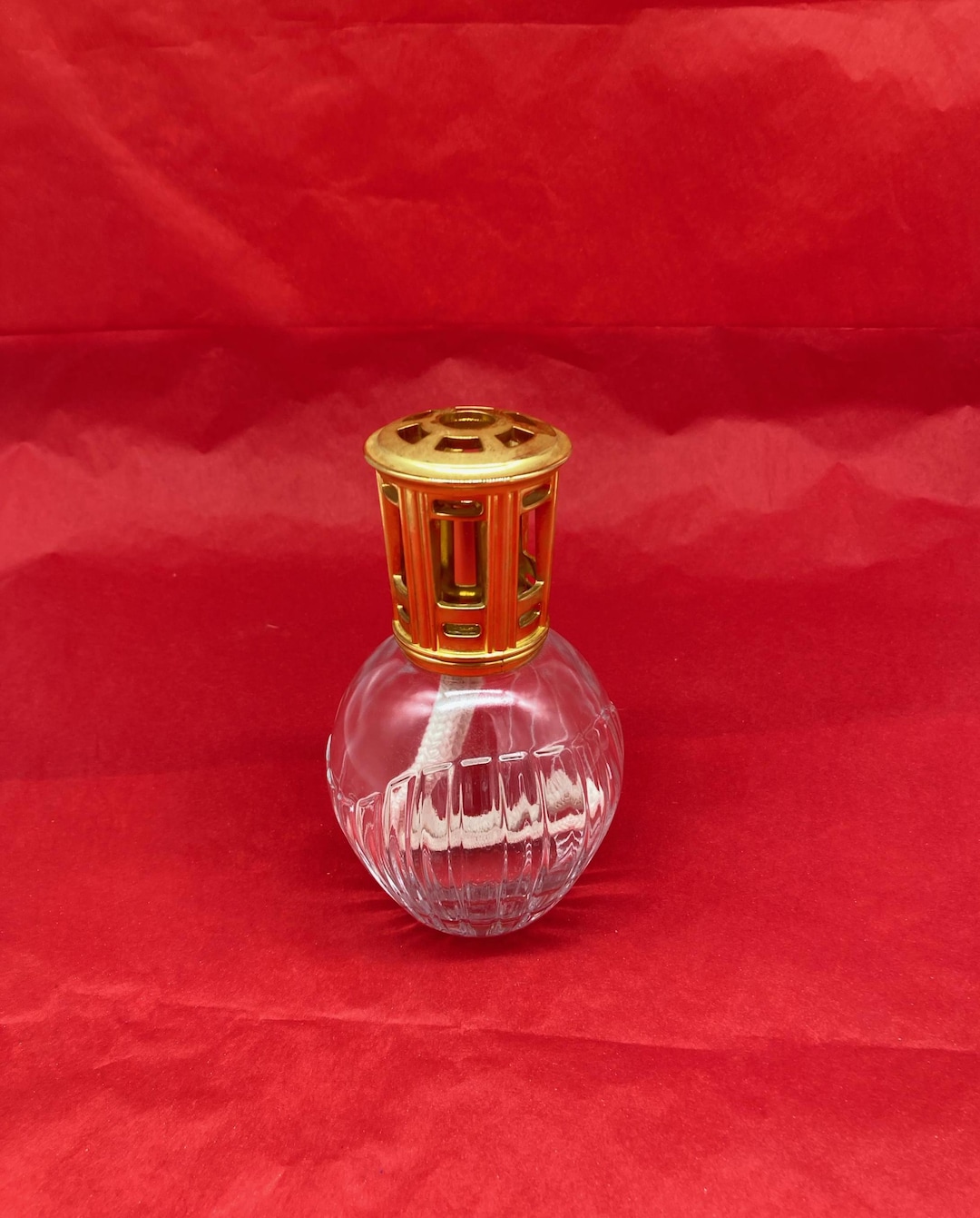 Vintage Lampe Berger Oil Lamp Diffuser - Clear Fluted Bottle With Wick ...