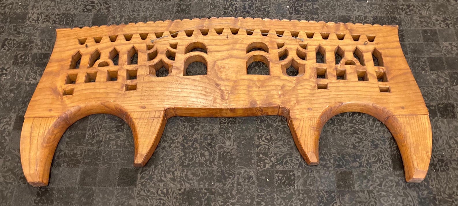 Vintage Hand Carved Decorative Wood Ox Yoke / Cattle Yoke - Folk Art ...