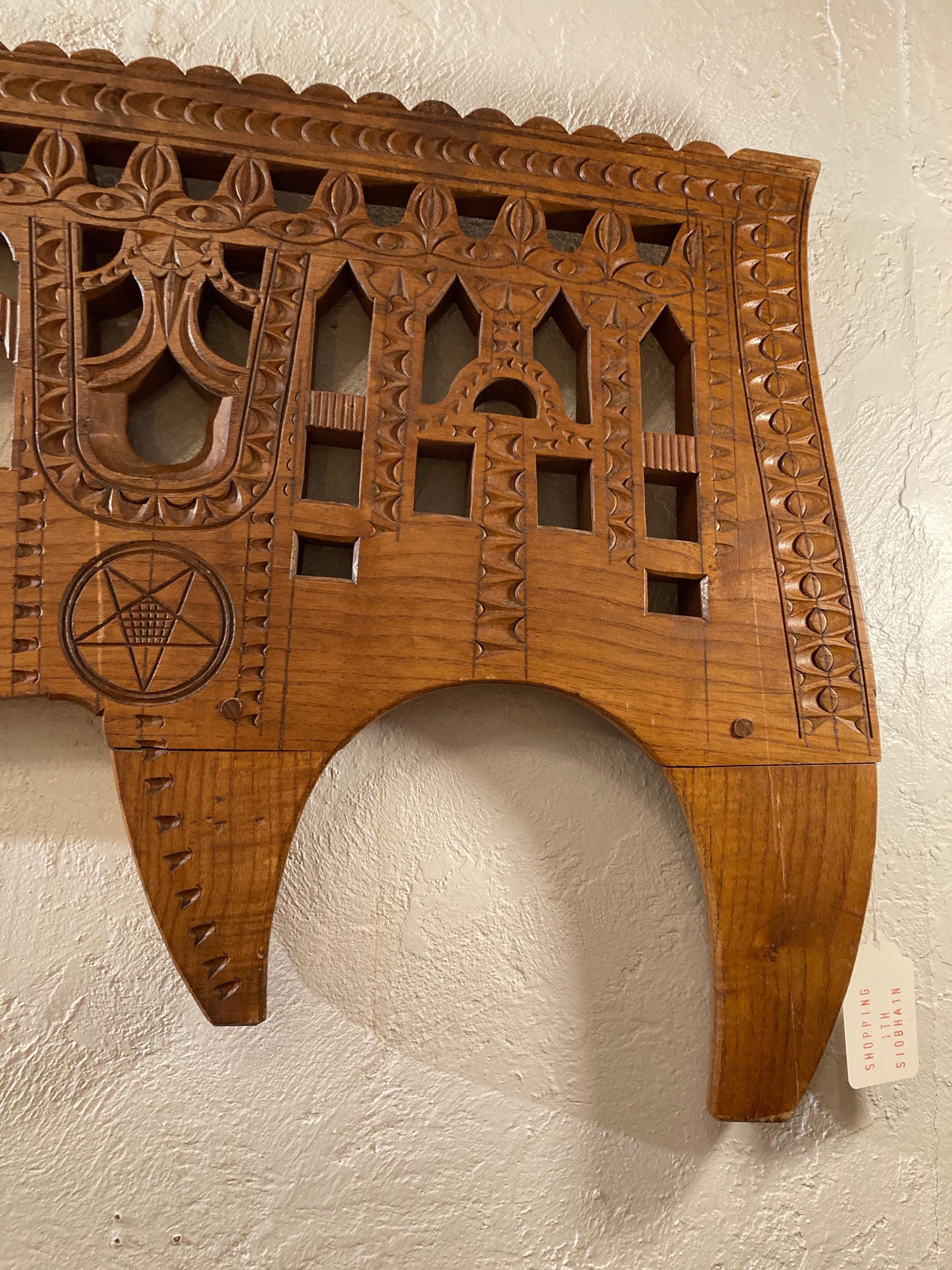 Vintage Hand Carved Decorative Wood Ox Yoke / Cattle Yoke - Folk Art ...