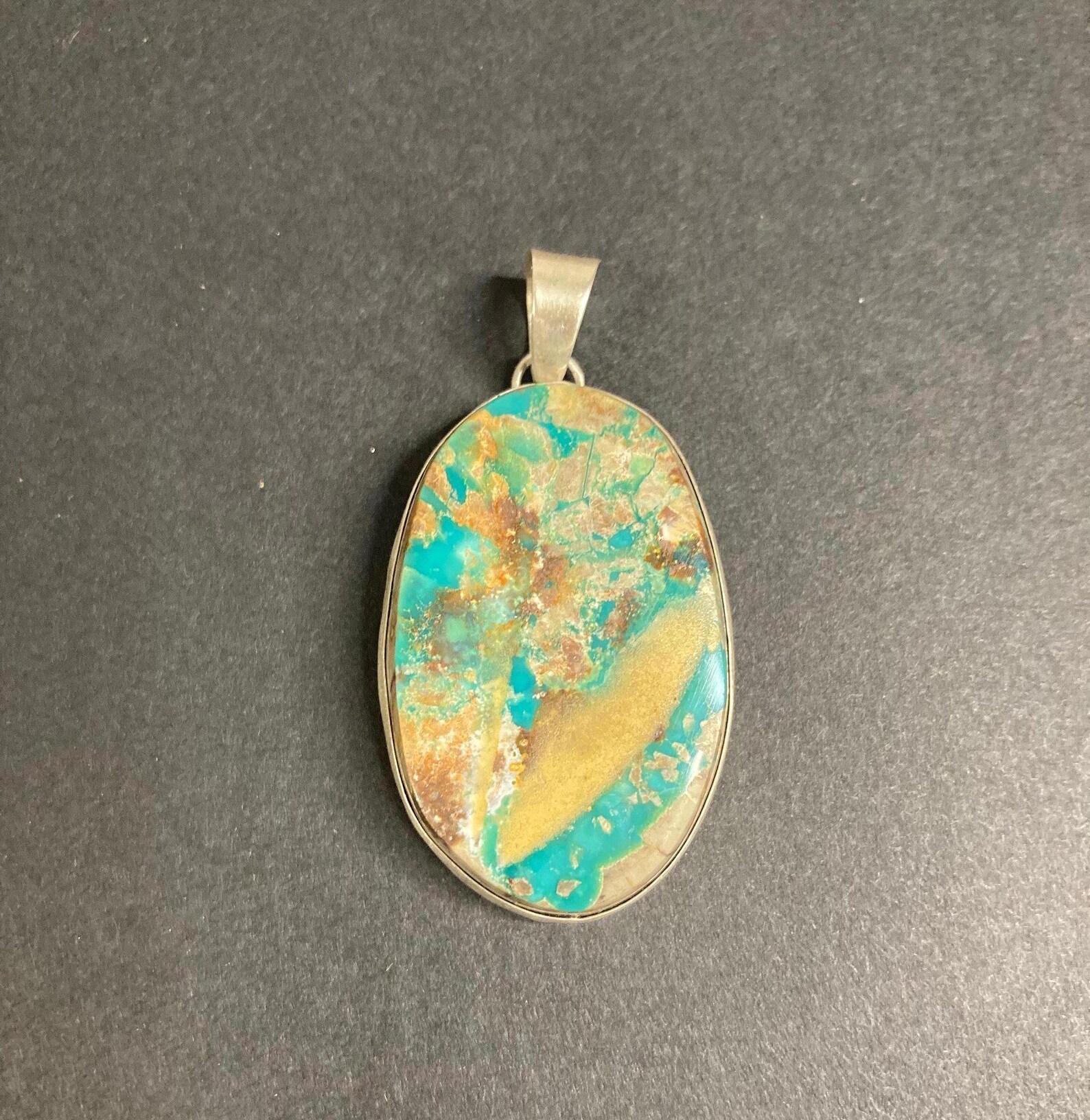 Navajo Jewelry Handcrafted Sterling Silver and Turquoise Pendant by EH ...
