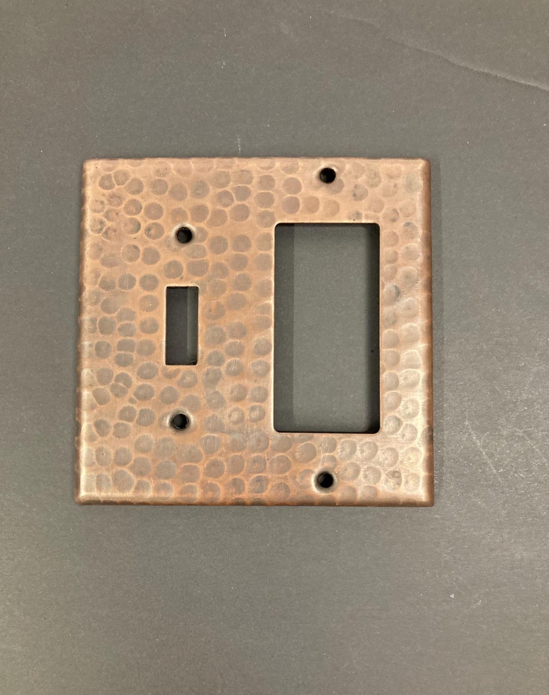 Handmade in Mexico Hammered Copper Switch Plate - 1 Toggle With Decora ...