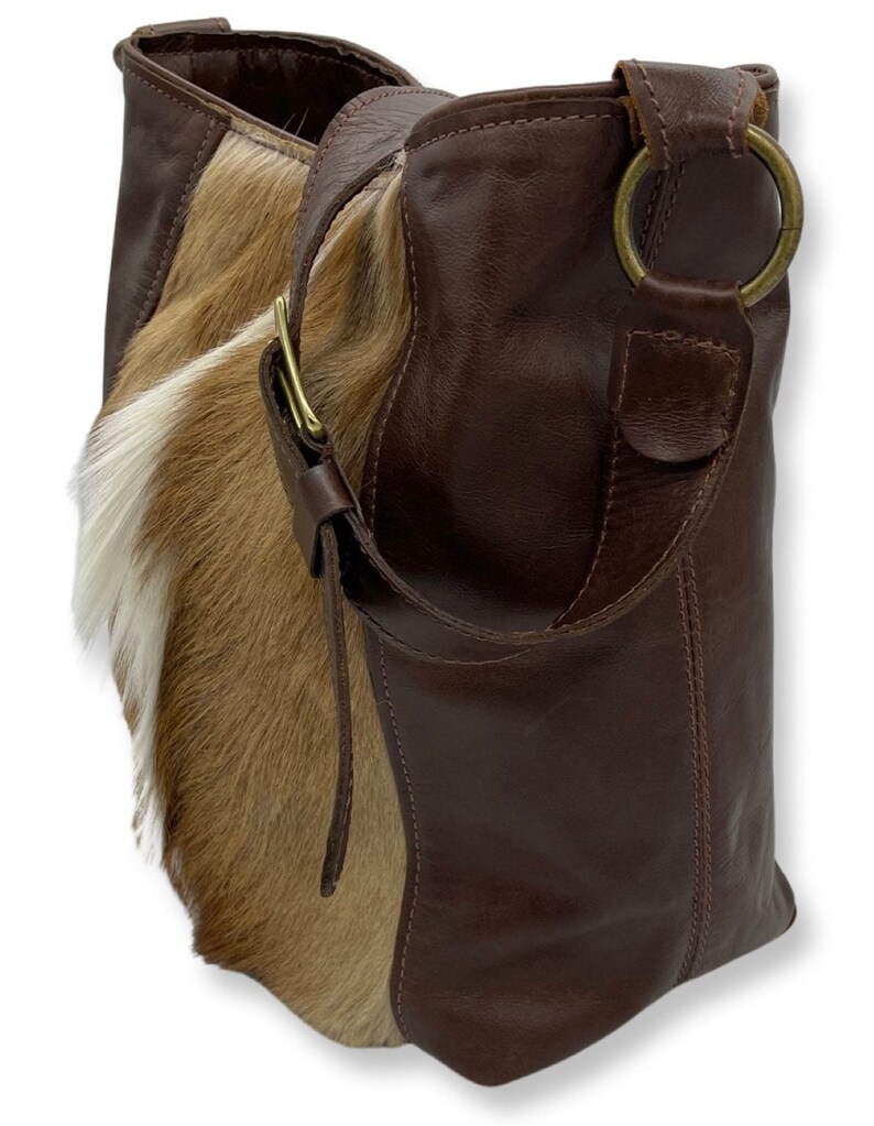 Natural Springbok hair on Hide One Side & Cow Leather Tote - Etsy
