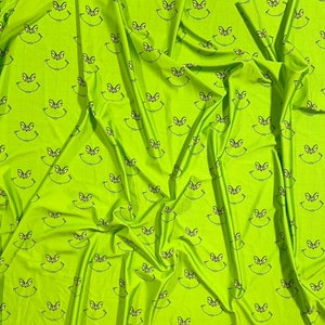 Grinch Fabric Grinchmas Spandex DIY Grinch Stretch Fabric Headband Kid ...