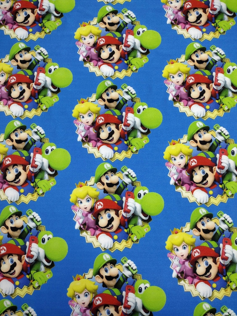 Mario Bros Fabric 4way Stretch Fabric Super Mario Spandex Fabric ...