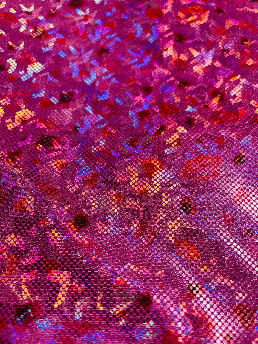 Pink Hologram Fabric Headbands Stretch Fabric Lips Print Fabric ...