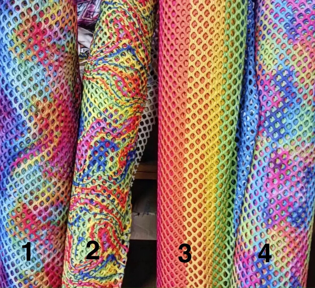 FISHNET 4 WAY STRETCH Tye Dye Fishnet Spandex Stretch Big Hole Fishnet - Etsy