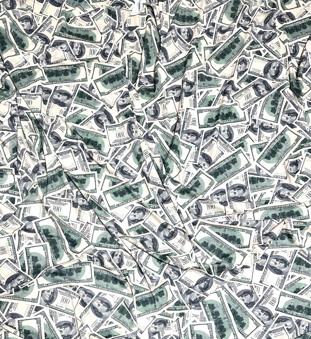 Money Fabric 4 Way Stretch Fabric 100 Dollar Bill Money Spandex - Etsy