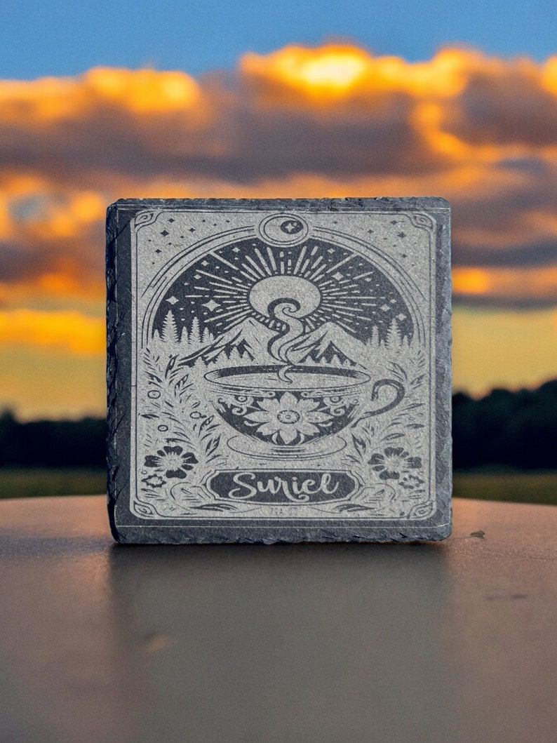 Surial Tea Co Book Themed Tarot Card Slate Coasters - Etsy