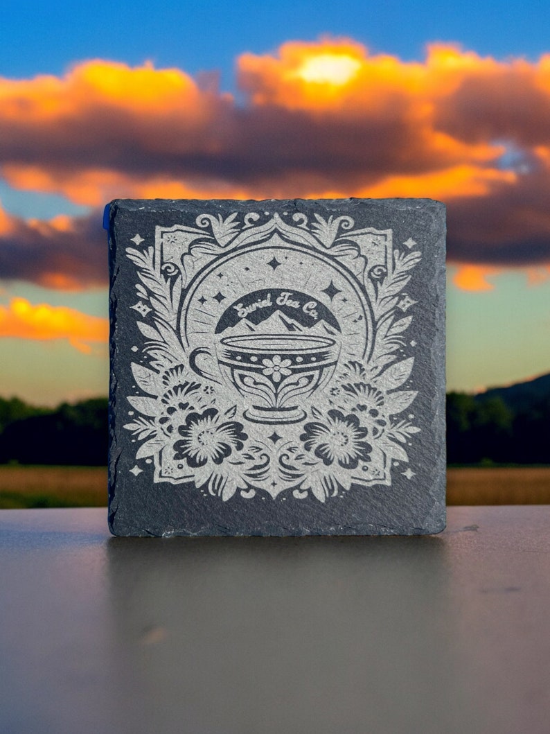 Surial Tea Co Book Themed Tarot Card Slate Coasters - Etsy