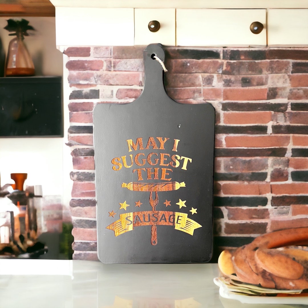 BBQ Lovers Black & Acacia Wood Cutting Board, Serving Board. - Etsy