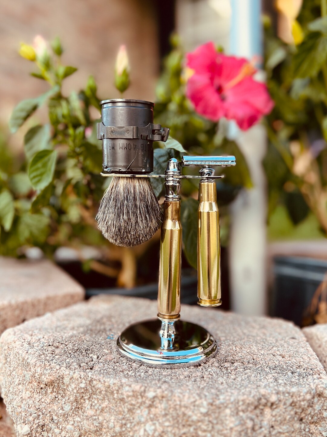 Handcrafted Ammo Shell Shave Set: Badger Hair Brush, Veteran Gift - Etsy