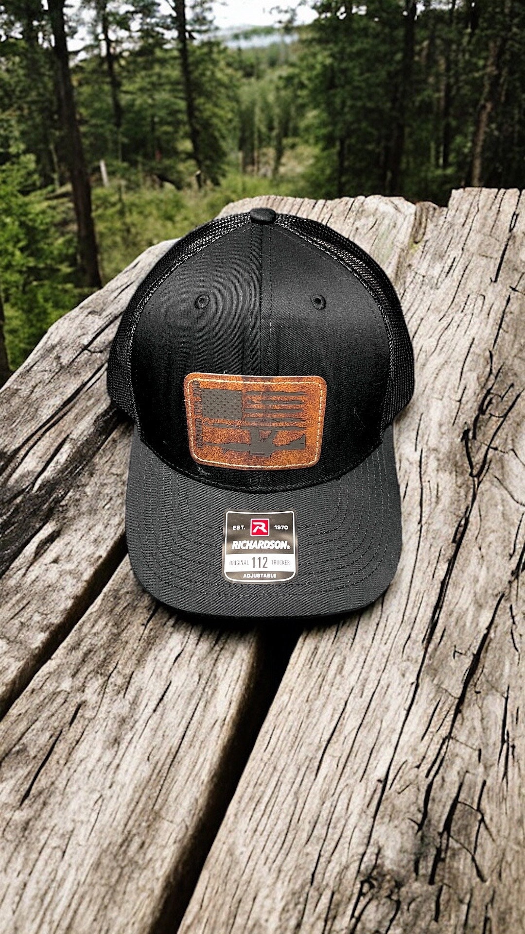 Defend the 2nd, 2A, American Flag, Leather Patch Richardson Trucker Hat ...