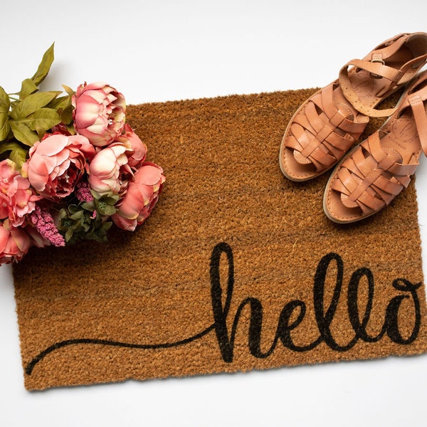 Hello Welcome Mat - Etsy