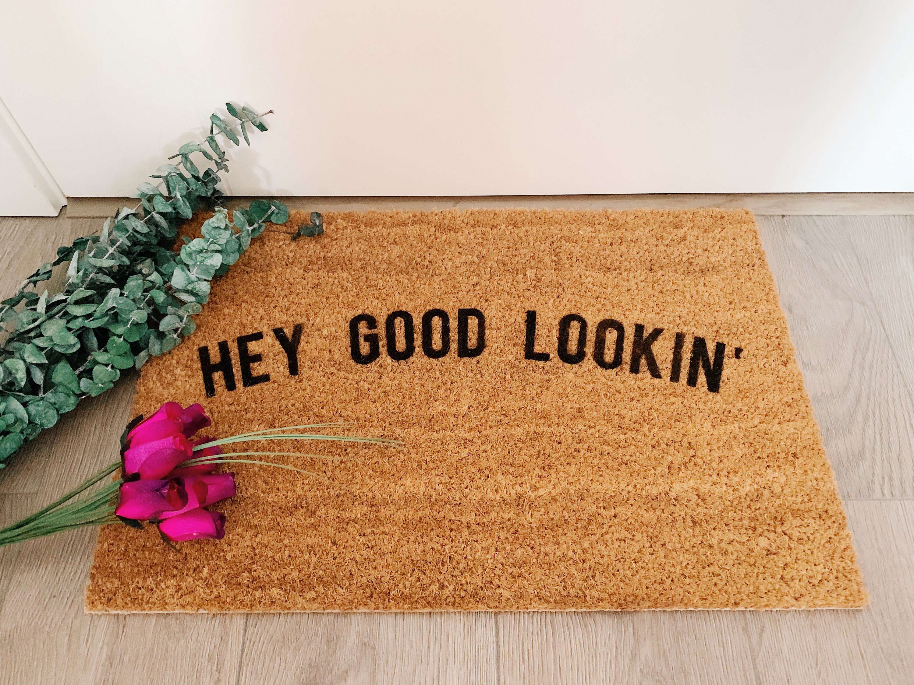 Hey Good Lookin' Welcome Door Mat - Etsy
