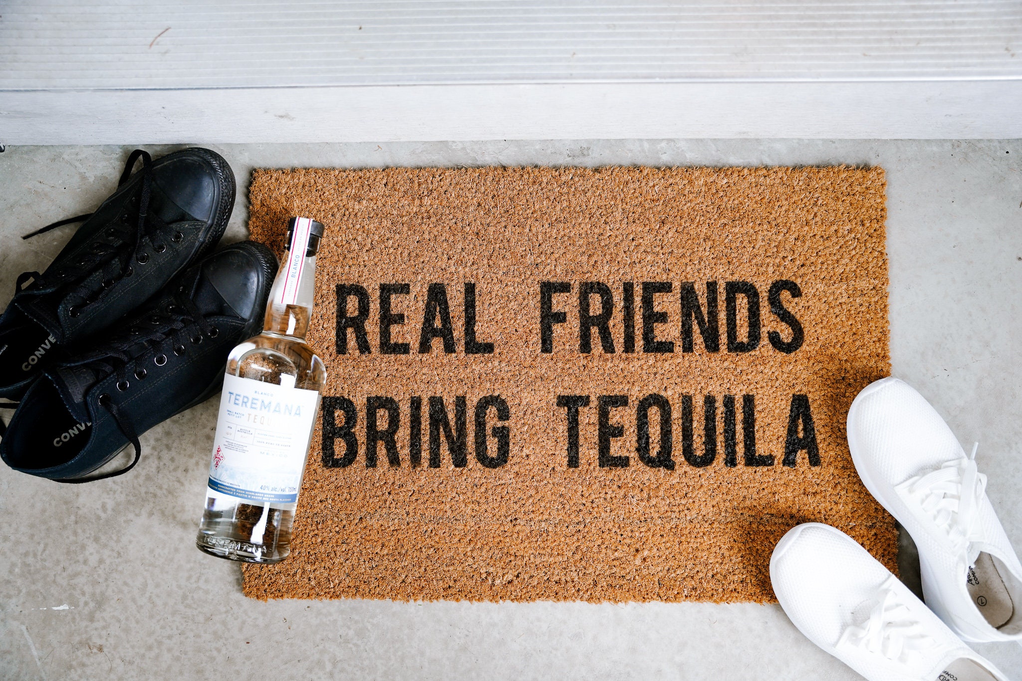 Real Friends Bring Tequila Welcome Door Mat | Etsy