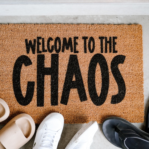 Welcome to the Chaos Door Mat - Etsy