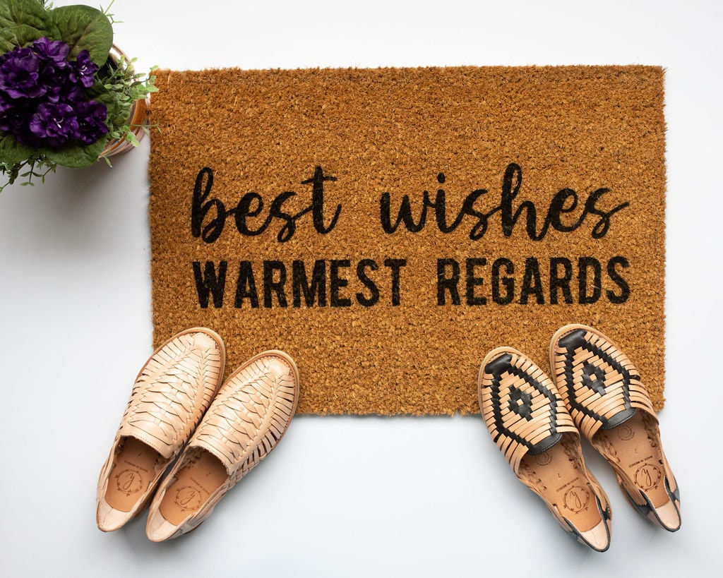 Best Wishes Warmest Regards Welcome Door Mat - Etsy Canada