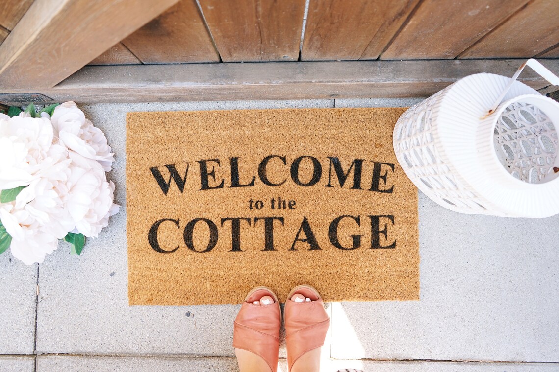 Welcome to the Cottage Welcome Door Mat - Etsy