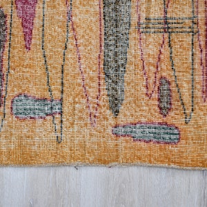 Unique Vintage Rug, 4.9 X 6.7 Ft, Area Rug, Oushak Rug, Bohemian Rug ...