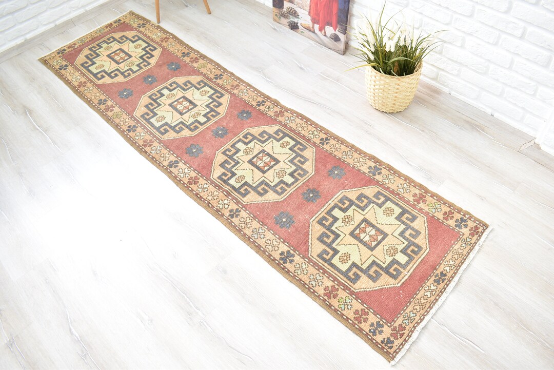Slim Runner Rug, Vintage Rug, 2'5 X 8'9, Turkish Runner Rug, Wool ...