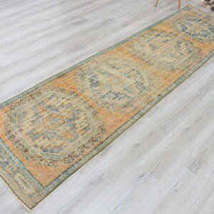 Slim Runner Rug, Vintage Rug, Narrow Rug, Oushak Runner Rug, Turkish ...
