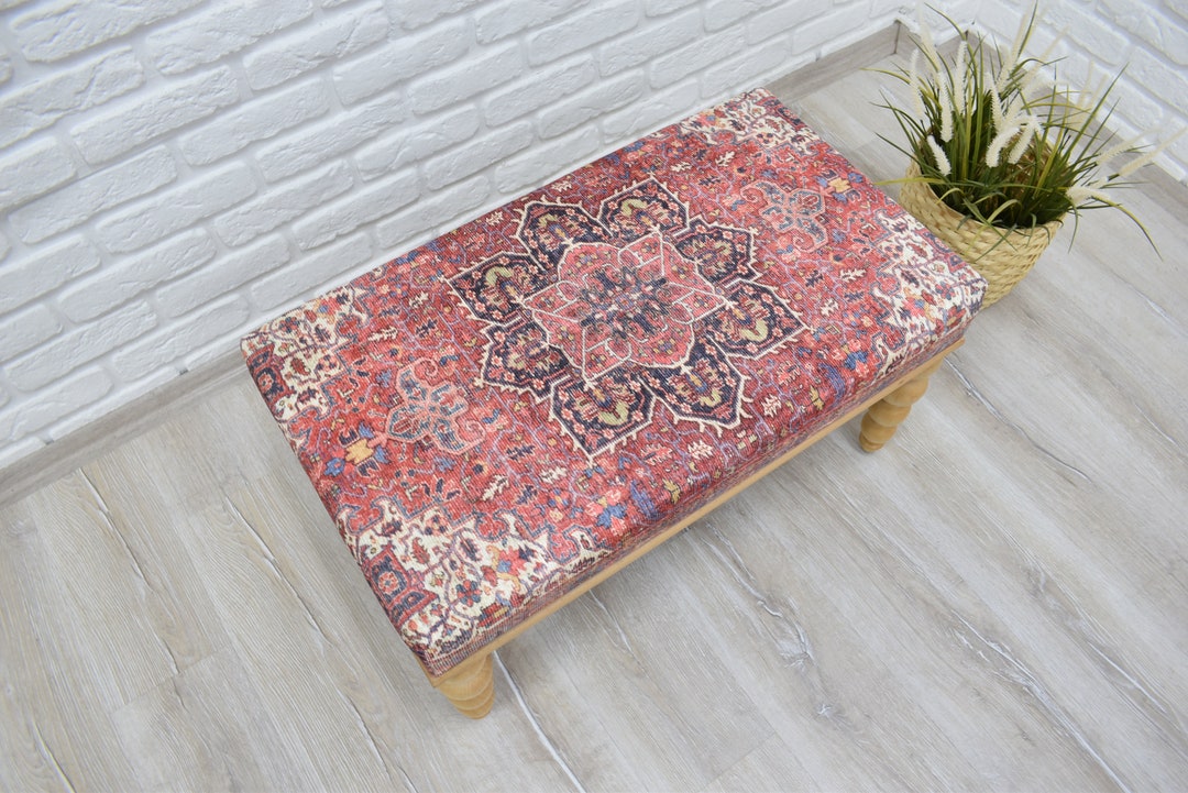 OTTOMAN BENCH / Wood Work Bench / Handmade Furniture / Upholstered ...