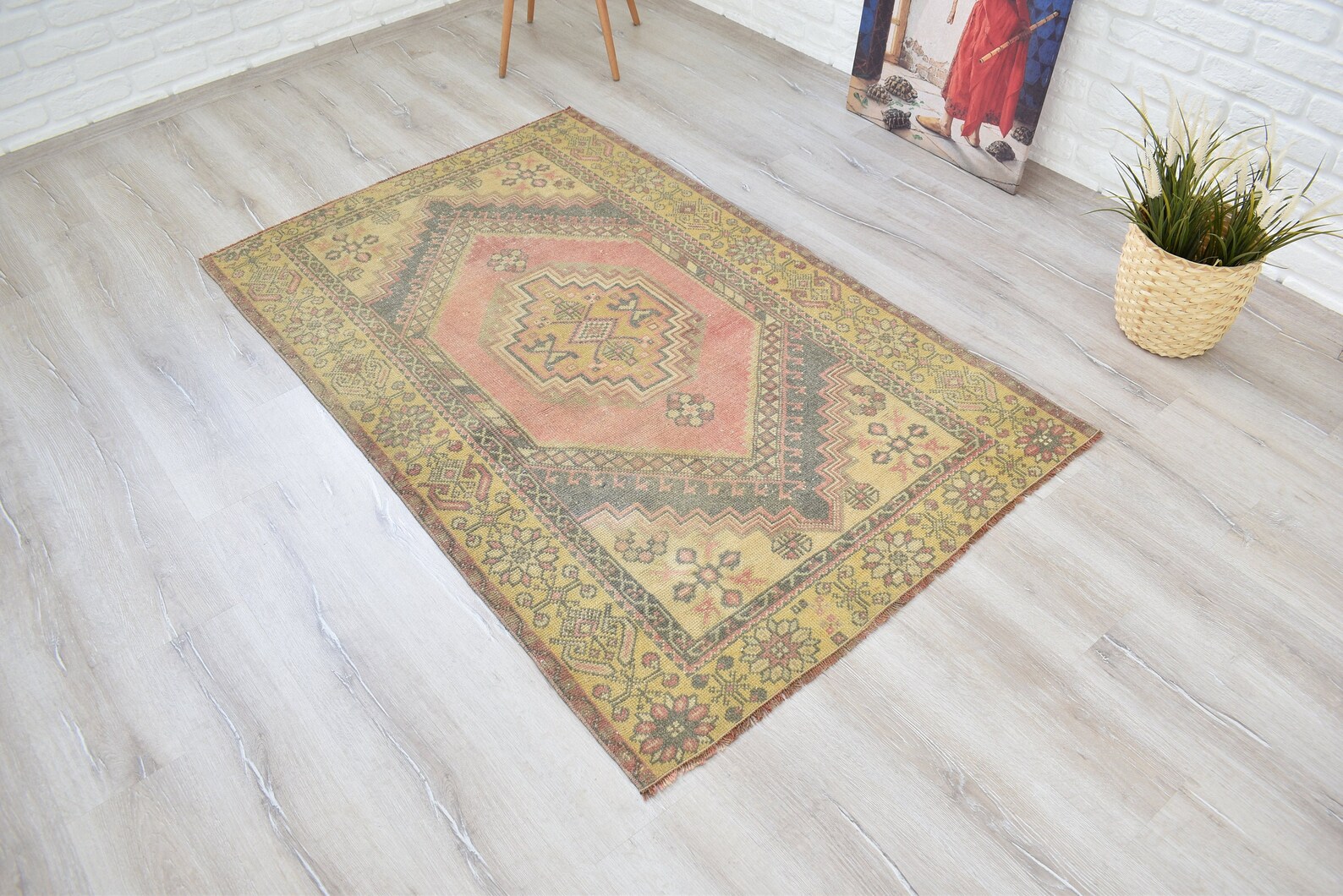 LOVELY TURKISH RUG 3'7 X 5'8 Vintage | Etsy