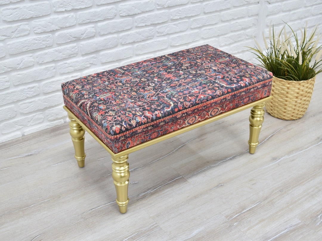 Wooden Bedroom Bench Rustic Modern Farmhouse Authentic Upholstered ...