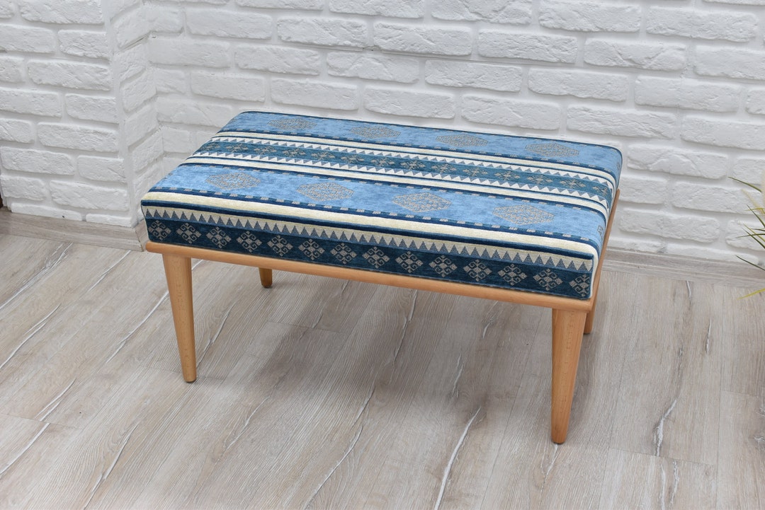 OTTOMAN BENCH / Wood Work Bench / Handmade Furniture / Upholstered ...