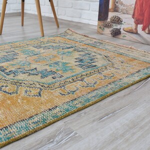 Slim Runner Rug, Vintage Rug, Narrow Rug, Oushak Runner Rug, Turkish ...