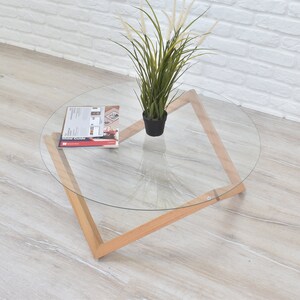 Modern Coffee Table , Large Center Table, Wood Coffee Table, Round ...