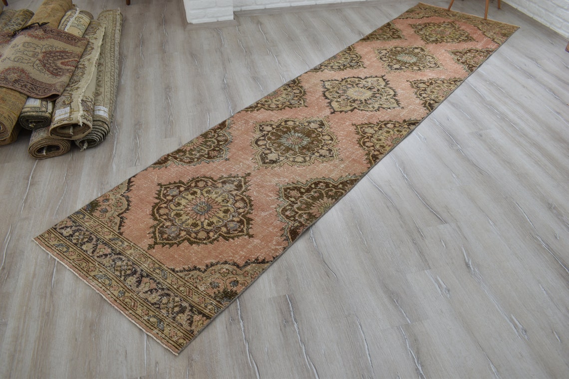 Slim Runner Rug Vintage Rug Mute Pink Rug Narrow Rug - Etsy
