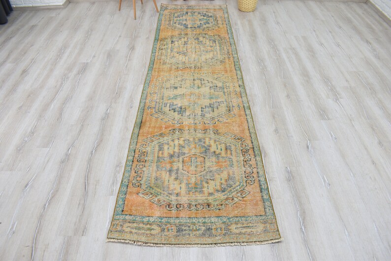 Slim Runner Rug Vintage Rug Narrow Rug Oushak Runner Rug - Etsy